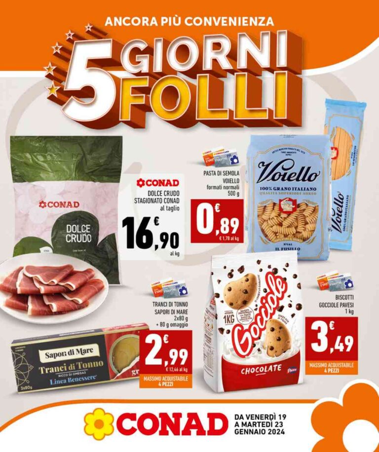 Volantino Conad Lazio e Campania Speciale 5 giorni folli! dal 19 al 23 ...