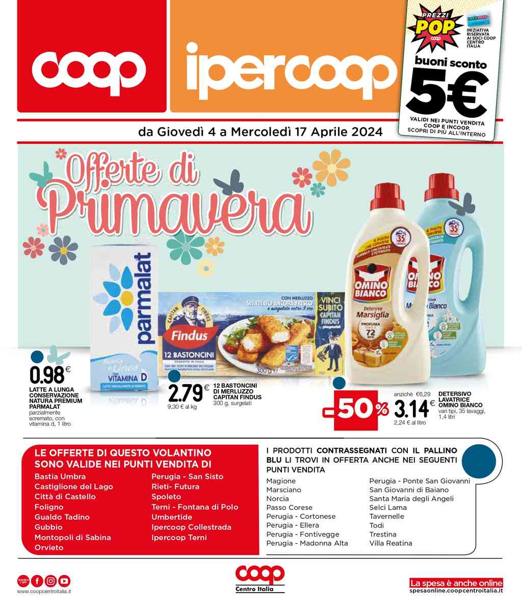 Volantino Coop Ipercoop Centro Italia dal 4 al 17 aprile 2024