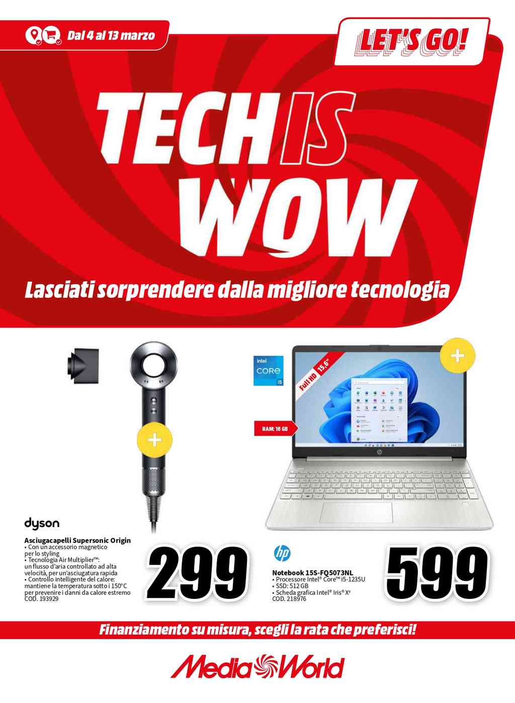 Volantino Mediaworld dal 4 al 13 marzo 2024