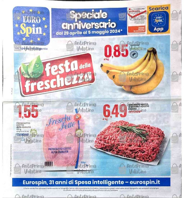 Volantino Eurospin dal 29 aprile al 5 maggio 2024