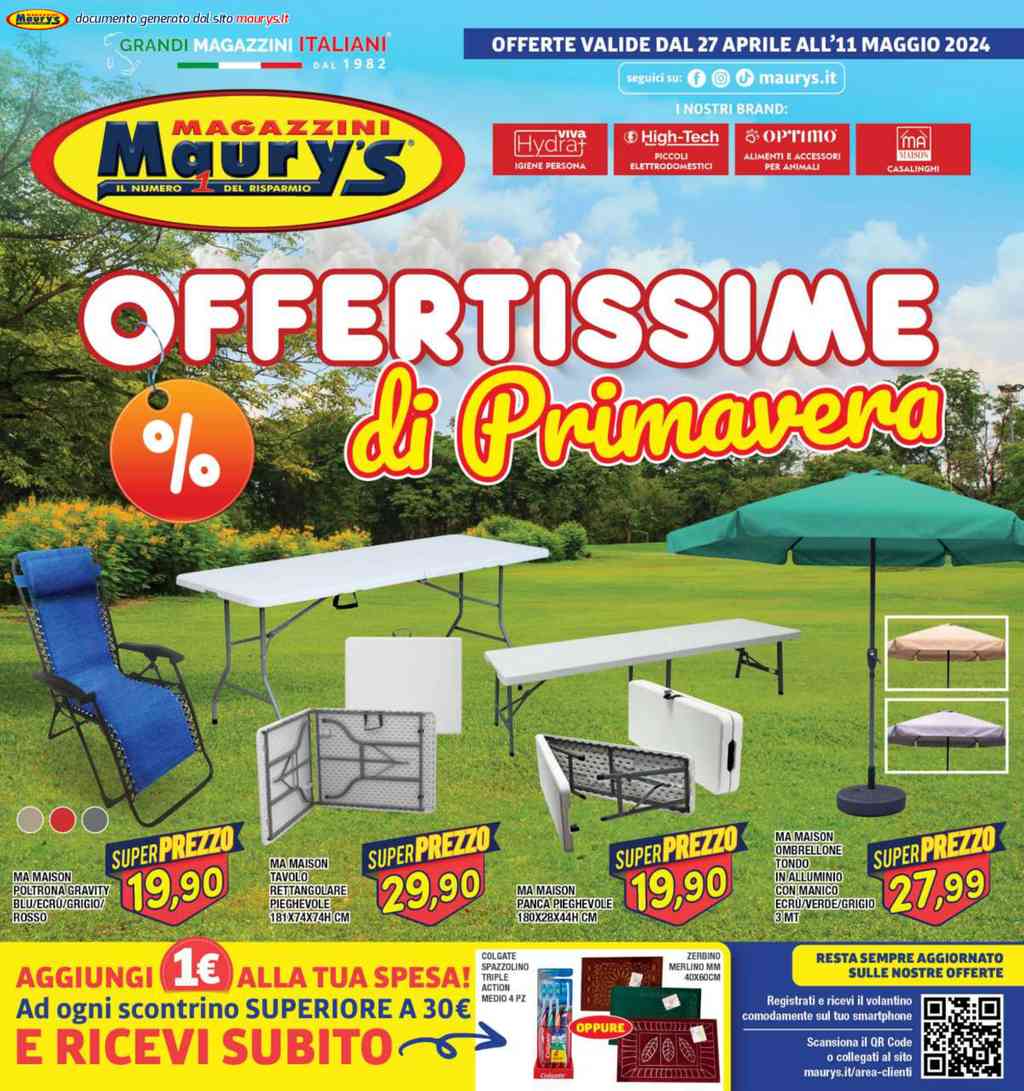 Volantino Maury’s dal 27 aprile al 11 maggio 2024
