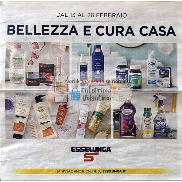 Volantino Esselunga Speciale Bellezza e Cura Casa dal 13 al 26 febbraio 2025