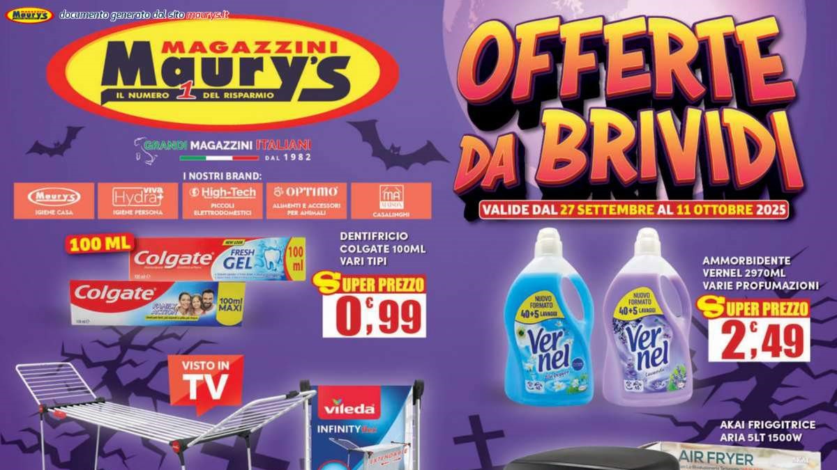 Volantino Maury’s dal 27 settembre 2025