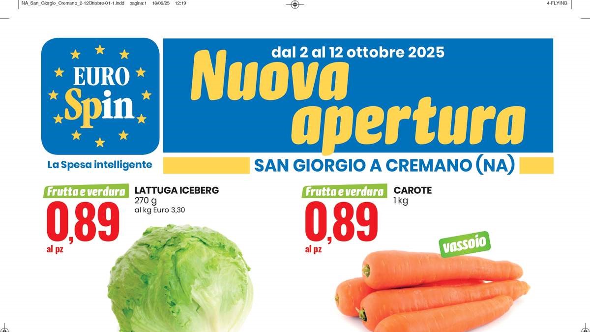 Volantino Eurospin Nuova Apertura San Giorgio a Cremano dal 2 ottobre 2025