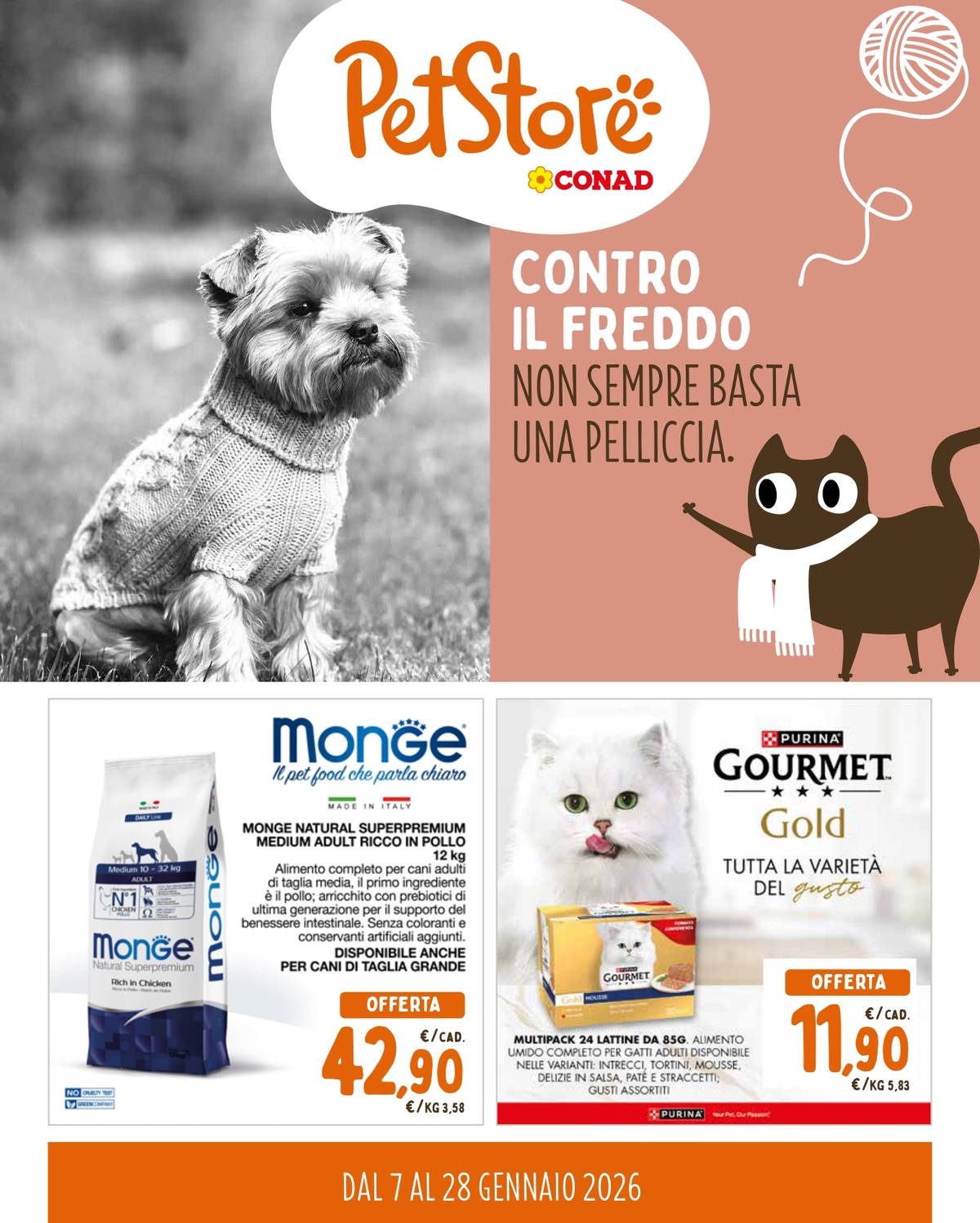 Volantino PetStore Conad dal 7 gennaio 2026