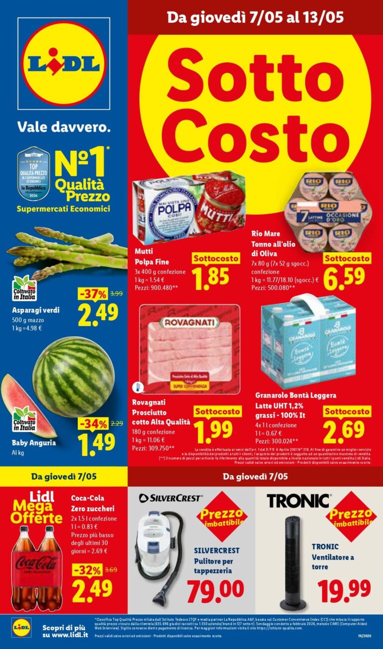 Volantino Lidl dal 7 maggio 2026